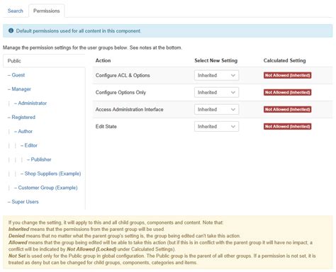 Filehelp30 Components Search Manager Options Permissions Screen Enpng Joomla Documentation