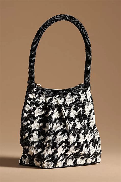 Houndstooth Beaded Mini Bag Anthropologie