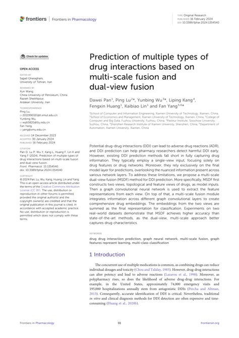 Pdf Prediction Of Multiple Types Of Drug Interactions Based On Multi