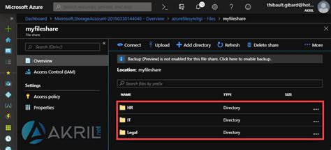 déploiement de azure file sync server akril