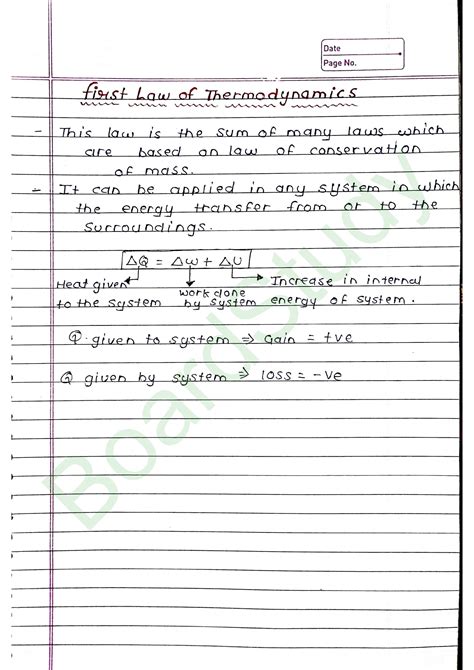Ncert Class 11 Physics Chapter 11 Thermodynamics Notes Pdf Handwritten And Short Notes