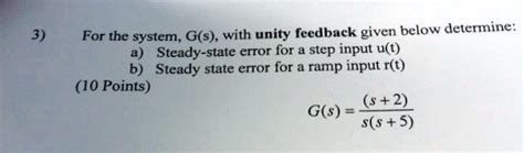 solved for the system g s with unity feedback given below