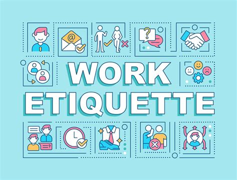 Work Etiquette Word Concepts Blue Banner Workplace Manners And