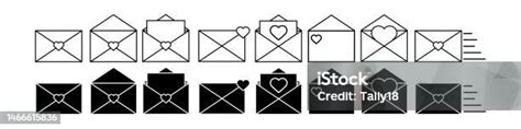 엽서와 봉투 세트 사랑 봉투 아이콘입니다 메일 아이콘 세트입니다 전자 메일 아이콘 벡터입니다 연애 편지 봉투 발렌타인 데이 봉투