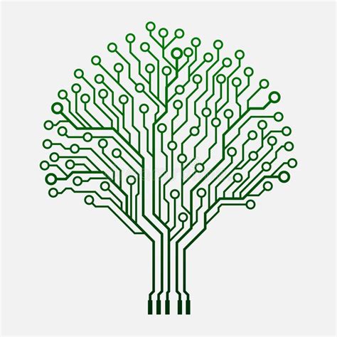Abstract Circuit Tree Vector Illustration Stock Vector Illustration