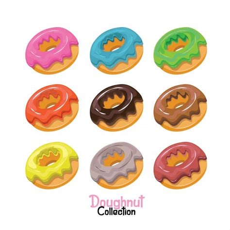 Free Vector Coloured Donuts Collection
