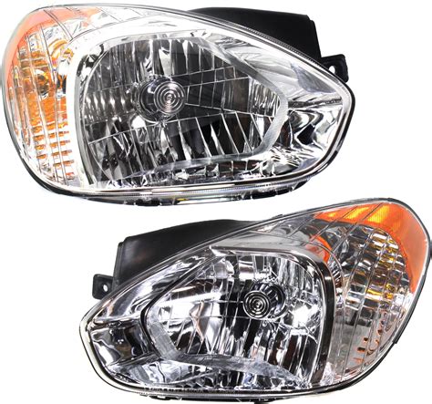Garage Pro Driver And Passenger Side Headlight For Hyundai Accent 2006