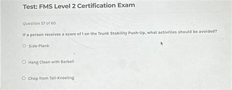 Solved Test Fms Level 2 ﻿certification Examquestion 57 ﻿of