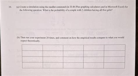Solved A ﻿create A Simulation Using The Randint Command