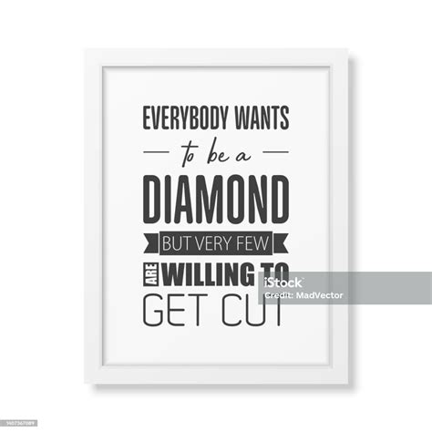 벡터 빈티지 타이포그래피 인용문 간단한 현대 흰색 나무 프레임 보석 다이아몬드 스파클 유대인 개념 동기 부여 영감 포스터 타이포그래피 레터링 격언에 대한 스톡 벡터 아트 및