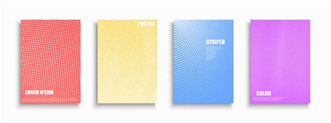 밝은 다채로운 디지털 아트 현대 표지 템플릿 배경 플래카드 브로셔 배너 전단지 등의 세트 추상 하프톤 스트라이프 포스터 생동감 넘치는 트렌디한 디자인 0명에 대한 스톡 벡터