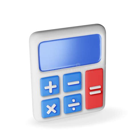 3d Modern Calculator Isolated On White Stock Vector Illustration Of