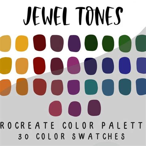 Procreate Color Palette Procreate Tool Color Swatches Jewel Etsy