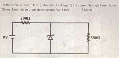 Solved For The Circuit Shown In Find I The Output Voltage