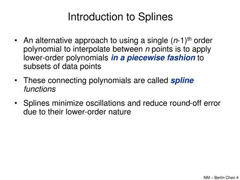 PPT Splines Piecewise Interpolation Understanding Implementing Optimizing Methods