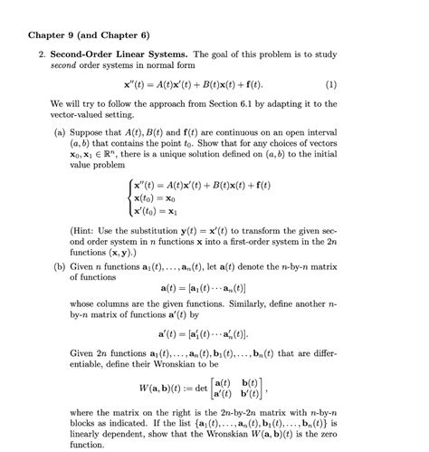 Solved Chapter 9 And Chapter 6 2 Second Order Linear