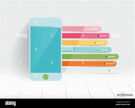 Infographic Design Template Touchscreen Device With Colorful