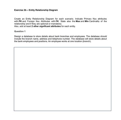 Solved Exercise B Entity Relationship DiagramCreate An Chegg