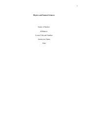 Physics And Natural Sciences Assignment Docx 1 Physics And Natural Sciences Name Of Babe