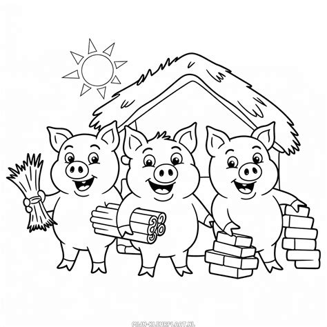 Kleurplaat Drie Kleine Biggetjes Gratis Kleurplaten Om Te Printen