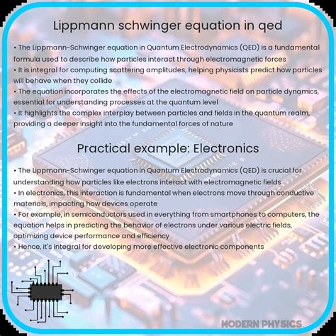 Lippmann Schwinger Equation In Qed Analysis Application And Theory