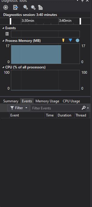 C Vs2019 Winforms No Events Showing Up In Diagnostics Tool Stack