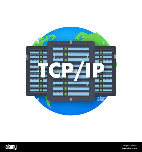 TCP IP - Transmission Control Protocol. Internet Protocol. Vector stock illustration Stock ...