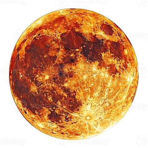 Nighttime Scene With A Burning Orange Moon 60837711 Png