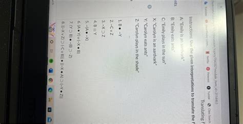 translate the following sentences of propositional