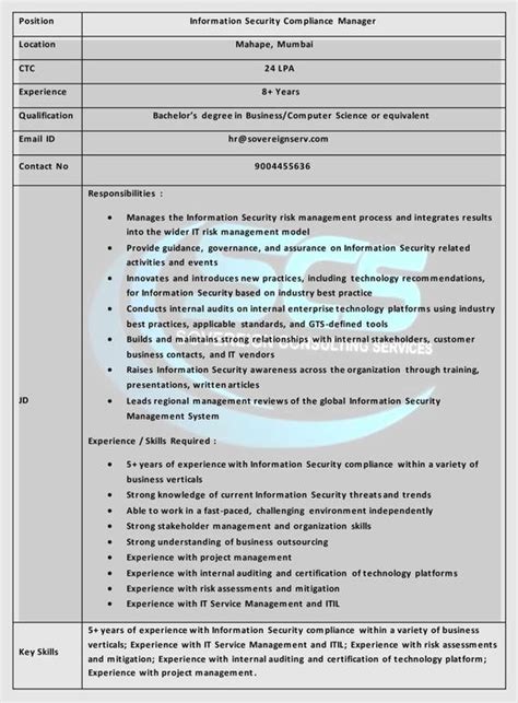 Manager Informationsecurity Infirmationsecuritycompliancemanager