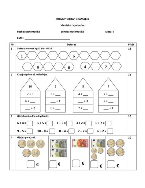 Modele Testesh Per Kl I Pdf