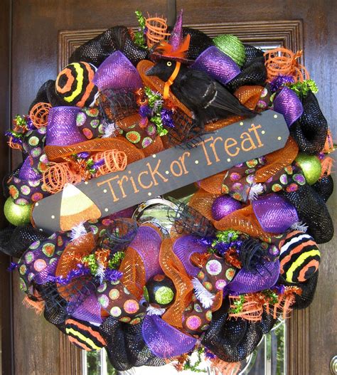 Halloween Mesh Wreath Hallow Wreaths Wreaths For Halloween Easy