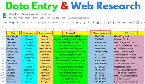 Data Entry And Web Research