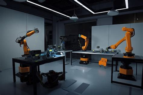 Simulación De Robots Con Entorno Virtual Y Objetos Para Programación Y Pruebas Foto Premium