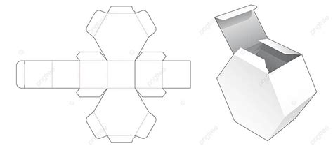 Kotak Hadiah Heksagonal Die Cut Template Paket Permen Die Cut Foto