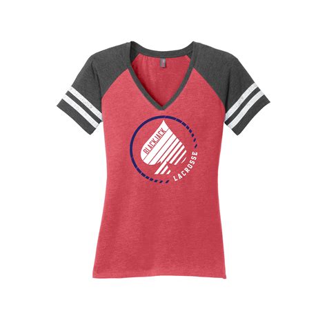 Blackjack Elite Lacrosse District Womens Game V Neck Tee Spirit