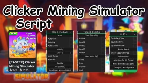 roblox clicker mining simulator gui script pastebin youtube
