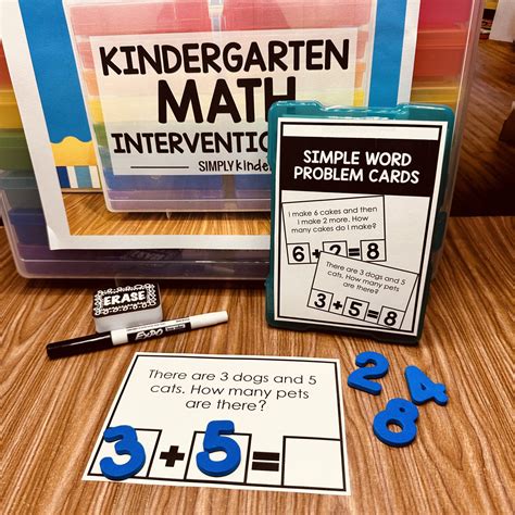 Math Intervention Kit Simple Word Problem Cards Simply Kinder