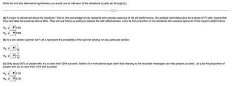solved write the null and altemative hypotheses you would