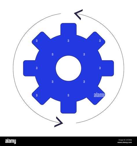 Cog Flowing Process 2d Cartoon Object Stock Vector Image And Art Alamy