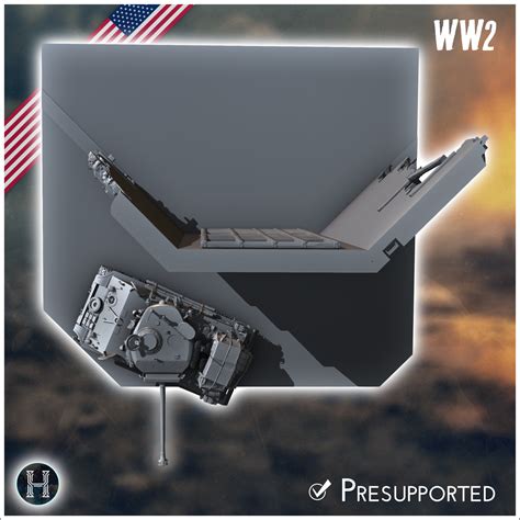 Stl File Scene With Building And Carcass Of American Sherman M4a3e8
