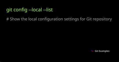 Git Config Local List