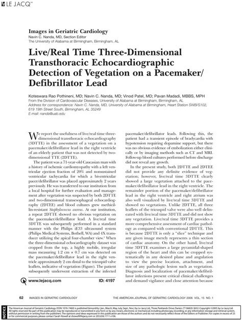 Pdf Livereal Time Three Dimensional Transthoracic Echocardiographic
