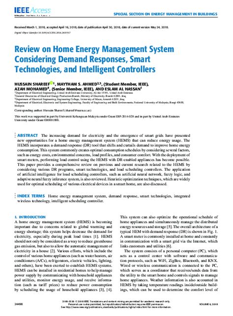 Pdf Review On Home Energy Management System Considering Demand Responses Smart Technologies