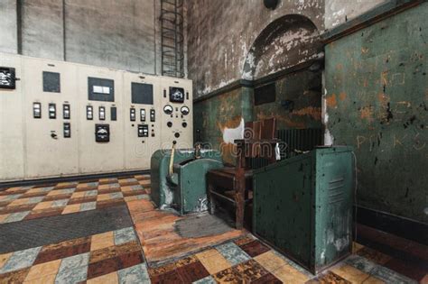 Abandoned Control Room Of An Industrial Power Plant Stock Image Image