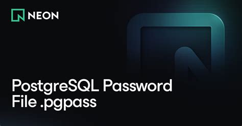Postgresql Password File Pgpass