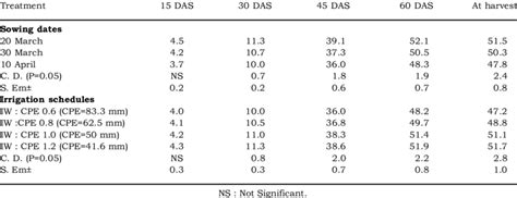 Effect Of Sowing Dates And Irrigation Schedules On The Plant Height