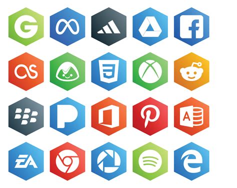 20 Social Media Icon Pack Including Ea Microsoft Access Css Pinterest