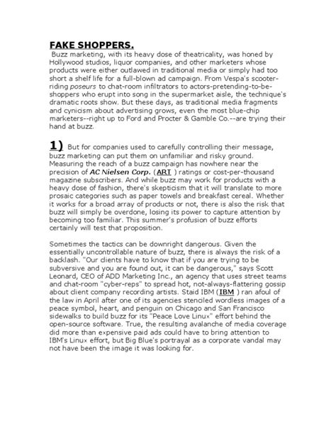 Examples Of Buzz Marketing Advertising Communication