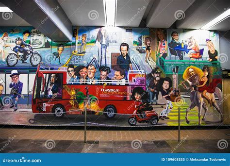 Artistic Graffiti Or Street Art In The Metro Of Mexico City Me